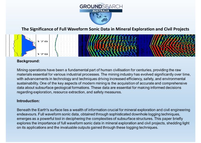 Groundsearch Australia Full Waveform Sonic Logging